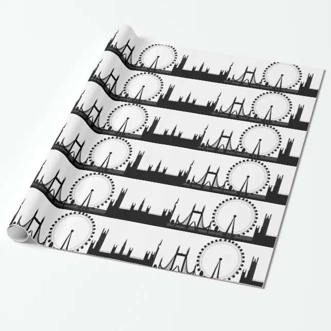 London Skyline Gift Wrap London Wrapping Paper | Zazzle