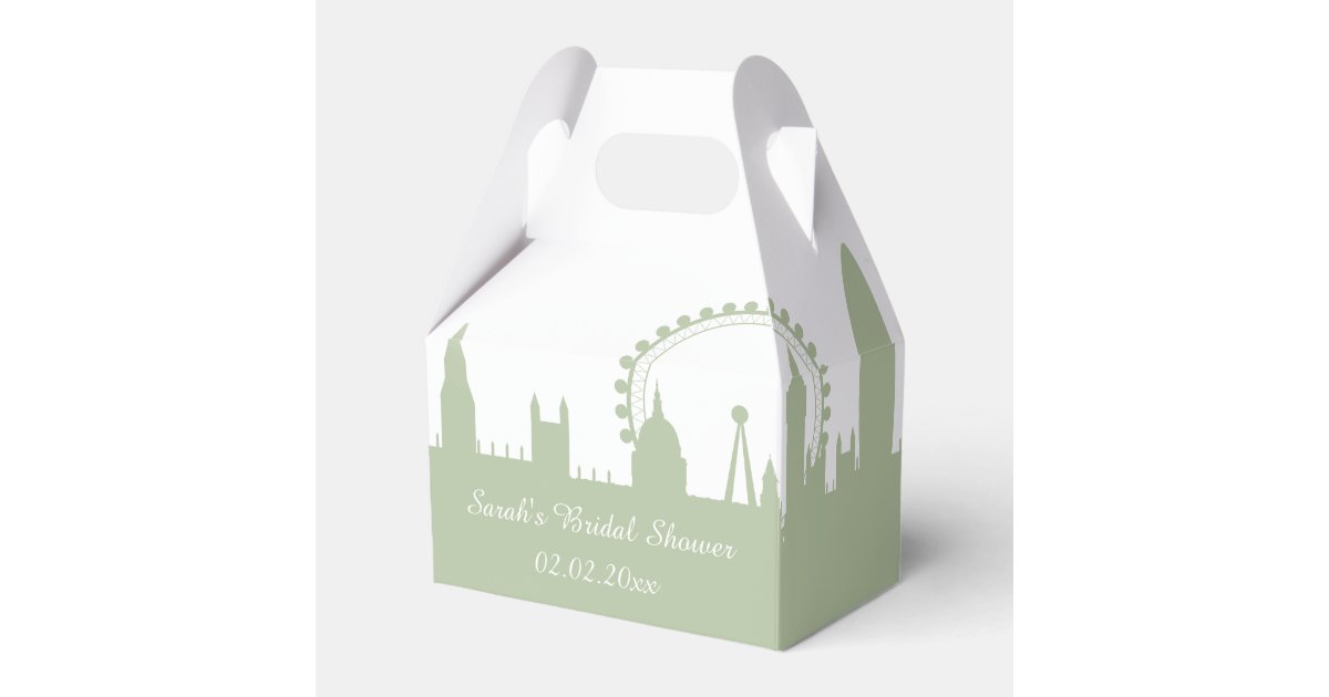 London Skyline Sage Personalized favor boxes | Zazzle