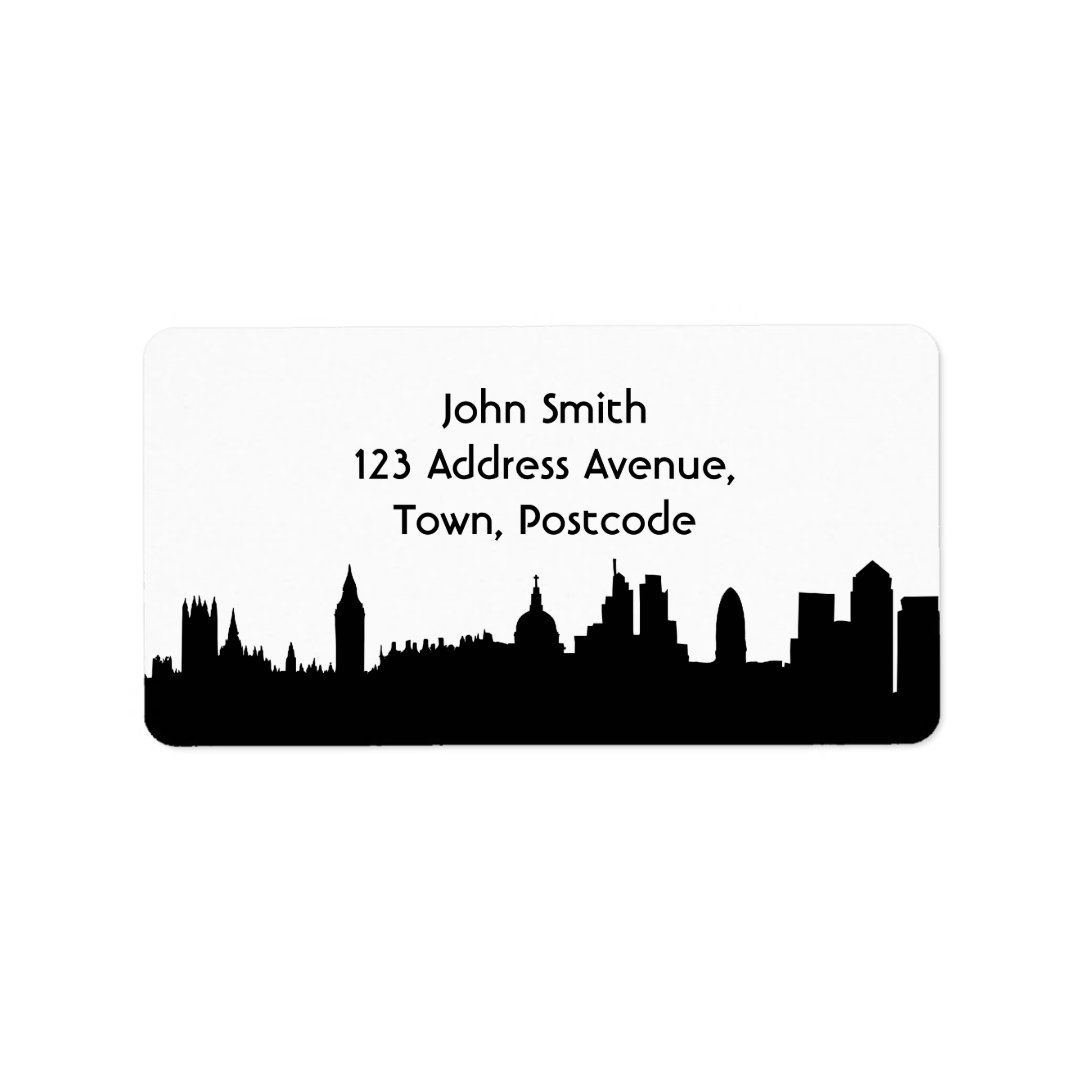London skyline silhouette cityscape label | Zazzle