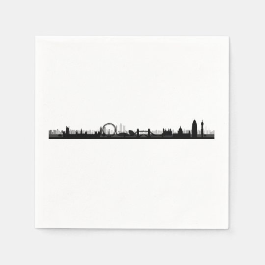London Skyline Themed Party Paper Napkins | Zazzle.com