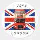 London Stickers with Bus and British Flag 2 | Zazzle