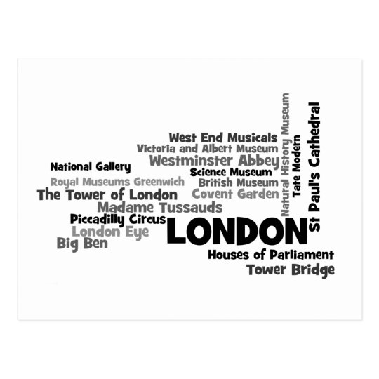 London Text Art Postcard | Zazzle.com