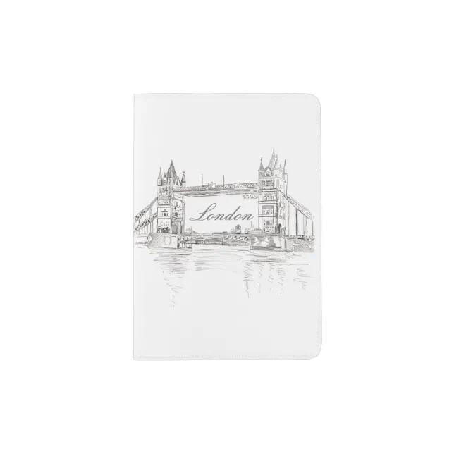 London Tower Bridge Black Ink Classic Drawing Passport Holder | Zazzle