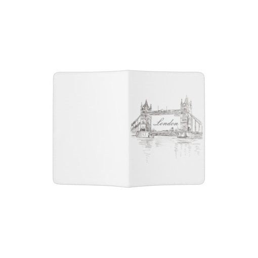 London Tower Bridge Black Ink Classic Drawing Passport Holder | Zazzle
