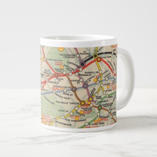 London Underground Railways Map Giant Coffee Mug | Zazzle