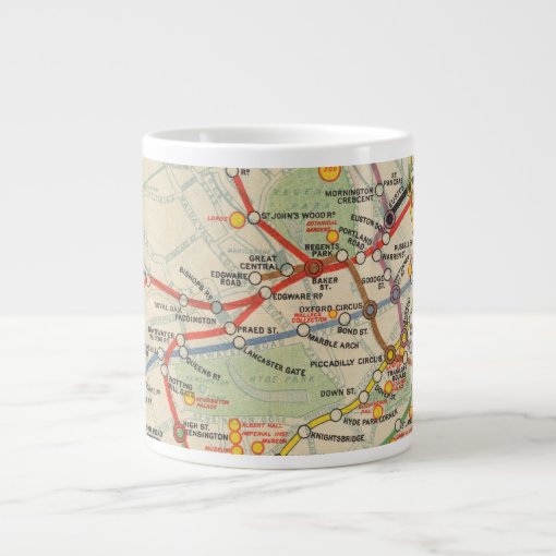 London Underground Railways Map Giant Coffee Mug | Zazzle