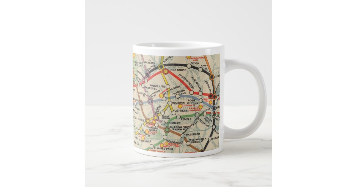 London Underground Railways Map Giant Coffee Mug | Zazzle