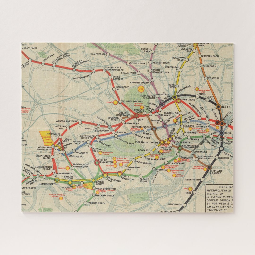 London Underground Railways Map Jigsaw Puzzle | Zazzle