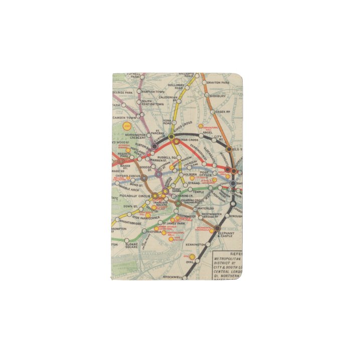 London Underground Railways Map Pocket Moleskine Notebook | Zazzle