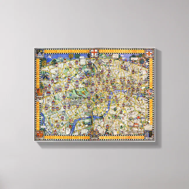 London Vintage Map Poster Restored Canvas Print | Zazzle