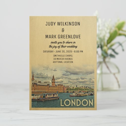 London Wedding Invitation UK England | Zazzle