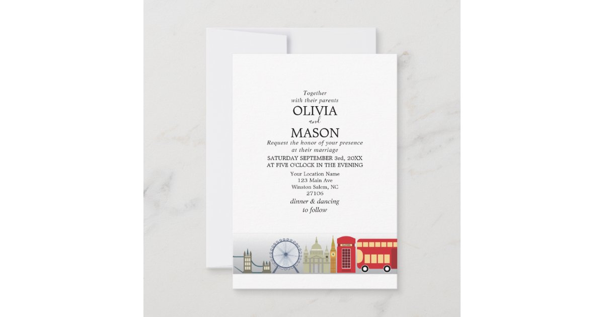 London Wedding Invitation UK England | Zazzle