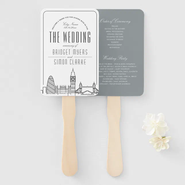 London Wedding | Wedding Program Hand Fan | Zazzle