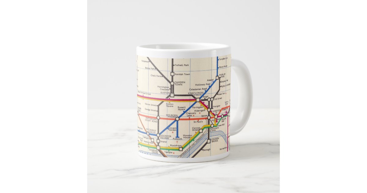 London's Underground Map Giant Coffee Mug | Zazzle.com