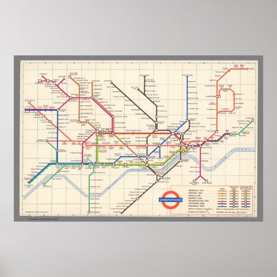 London's Underground Map Poster | Zazzle.com