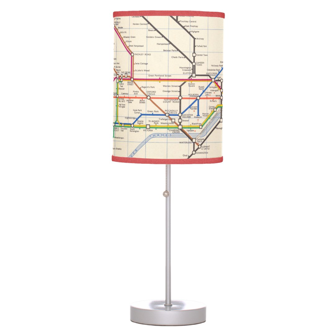London's Underground Map Table Lamp | Zazzle