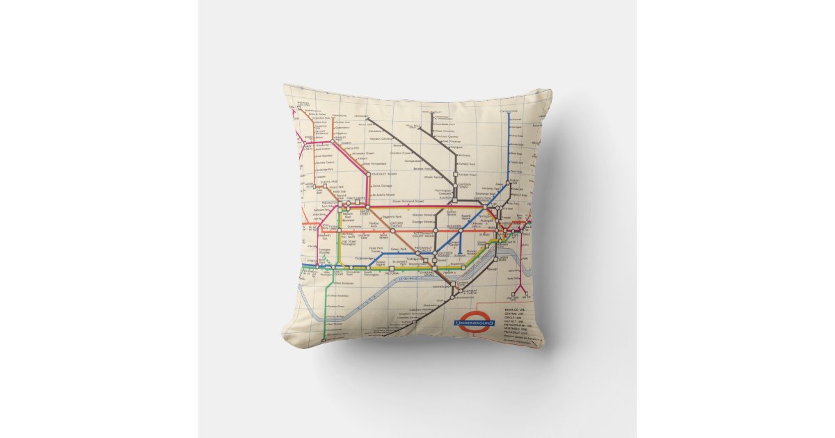 London's Underground Map Throw Pillow | Zazzle