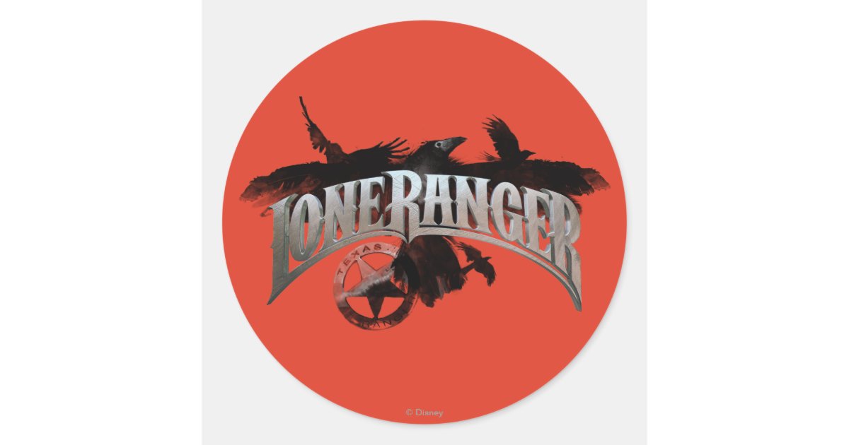 Lone Ranger - Crows and Badge 2 Classic Round Sticker | Zazzle