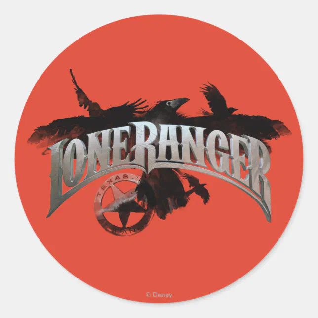 Lone Ranger - Crows and Badge 2 Classic Round Sticker | Zazzle