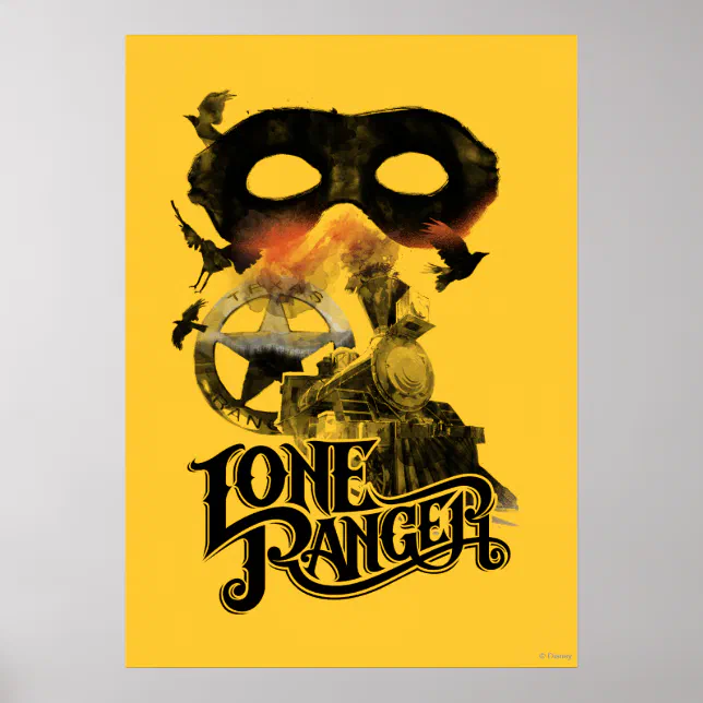 Lone Ranger Train and Mask Poster | Zazzle