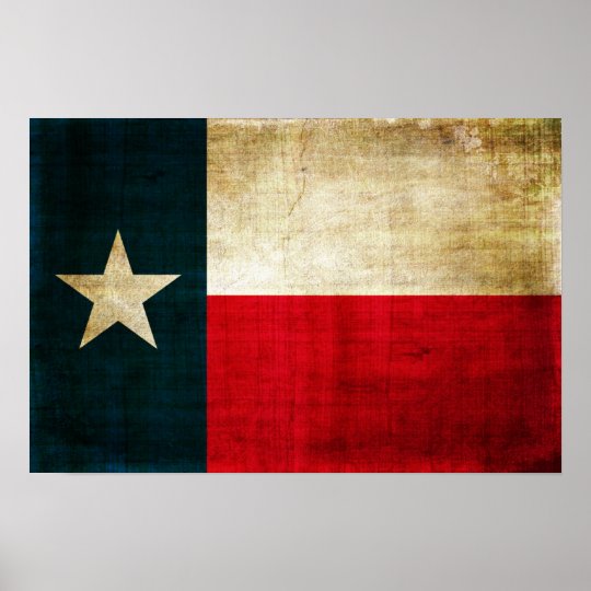 Lone Star Flag of Texas Grunge Rustic Patriotic Poster | Zazzle.com