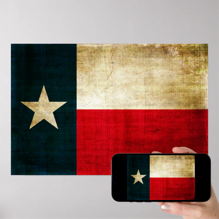 Lone Star Flag of Texas Grunge Rustic Patriotic Poster | Zazzle