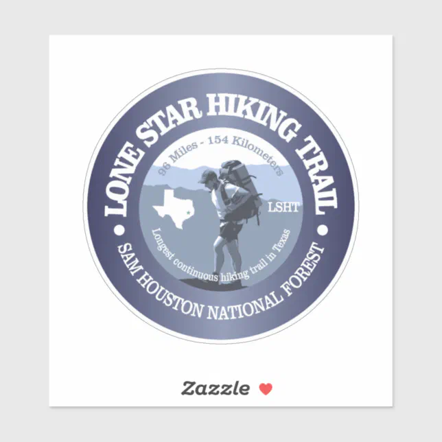 Lone Star Hiking Trail (BG) Sticker | Zazzle