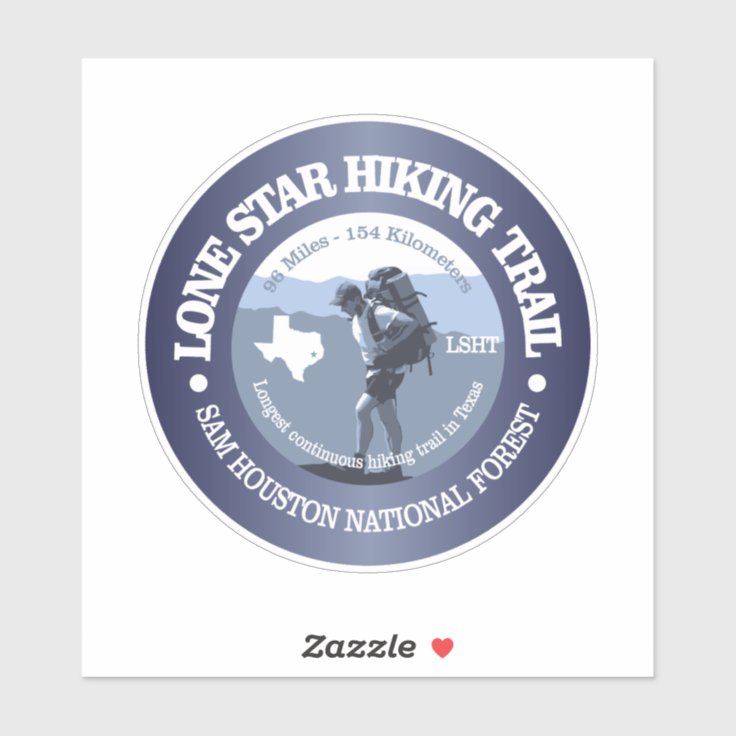 Lone Star Hiking Trail (BG) Sticker | Zazzle