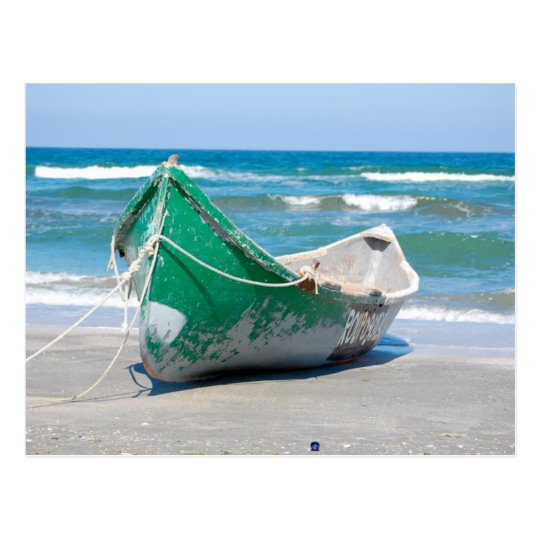 Lonely-row-boat607 Row boat ocean beach shore wave Postcard | Zazzle.com