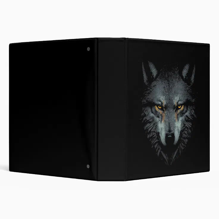 Lonely Wolf face 3 Ring Binder | Zazzle