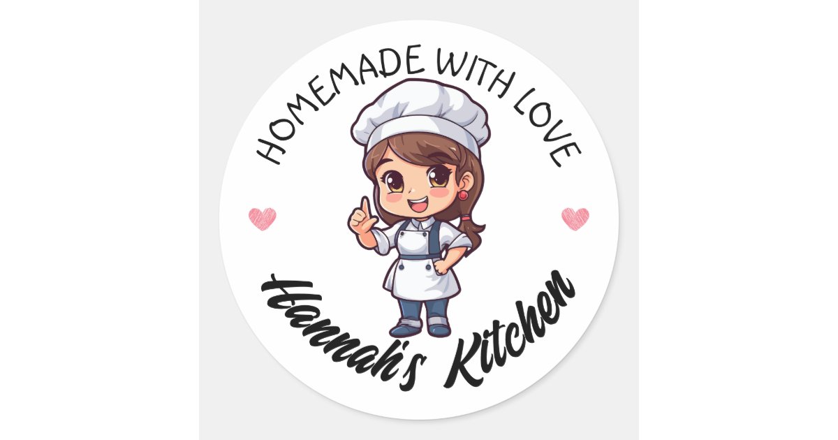 Long Brown Tied Hair Baker Kawaii Homemade Product Classic Round ...