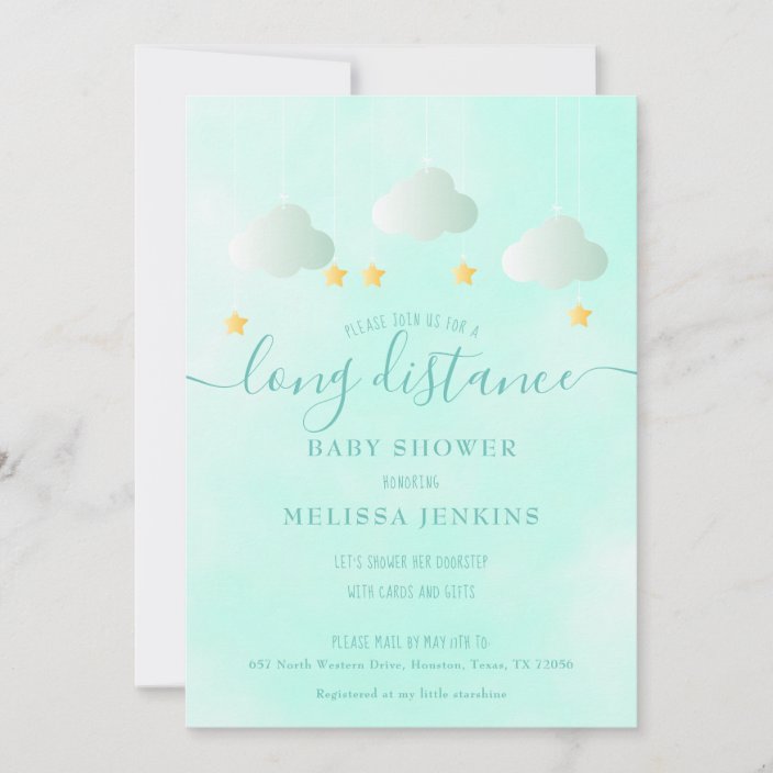 Long Distance Baby Shower By Mail Boy Neutral Invitation | Zazzle.com