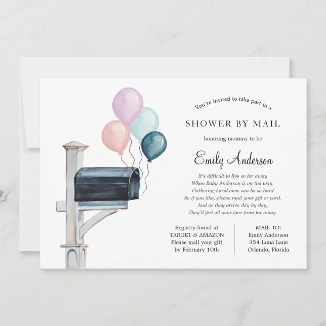 Long Distance Baby Shower by Mail Invitation | Zazzle