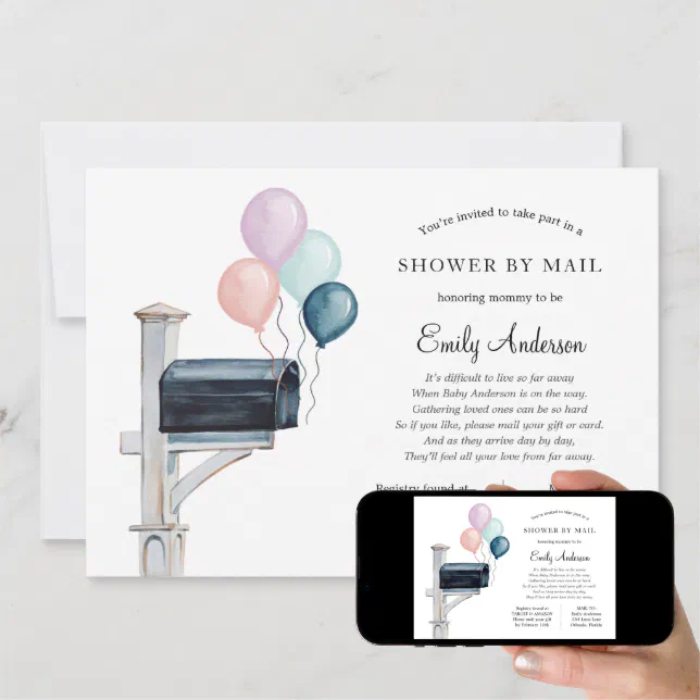 Long Distance Baby Shower by Mail Invitation | Zazzle