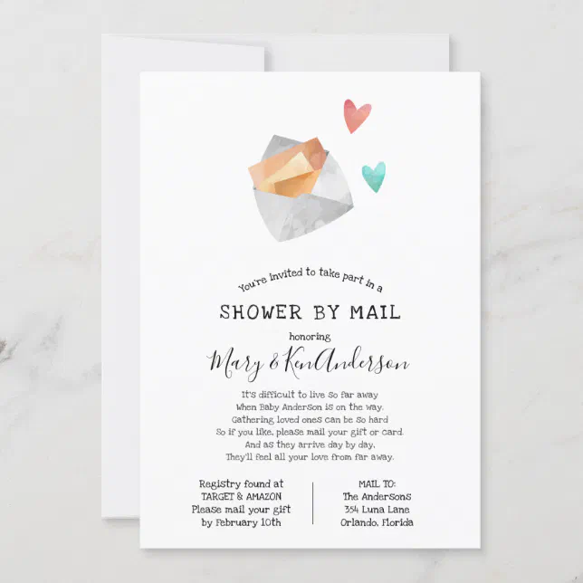 Long Distance Baby Shower by Mail Invitation | Zazzle