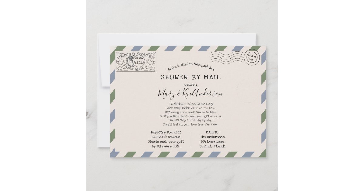Long Distance Baby Shower by Mail Invitation | Zazzle
