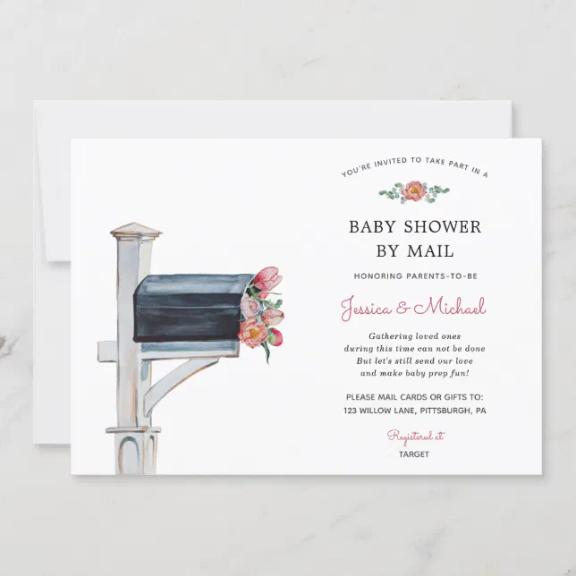 Long Distance Baby Shower by Mail Invitation | Zazzle