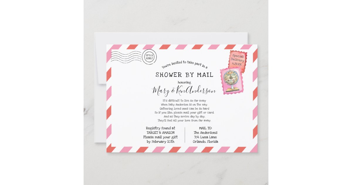Long Distance Baby Shower by Mail Invitation | Zazzle