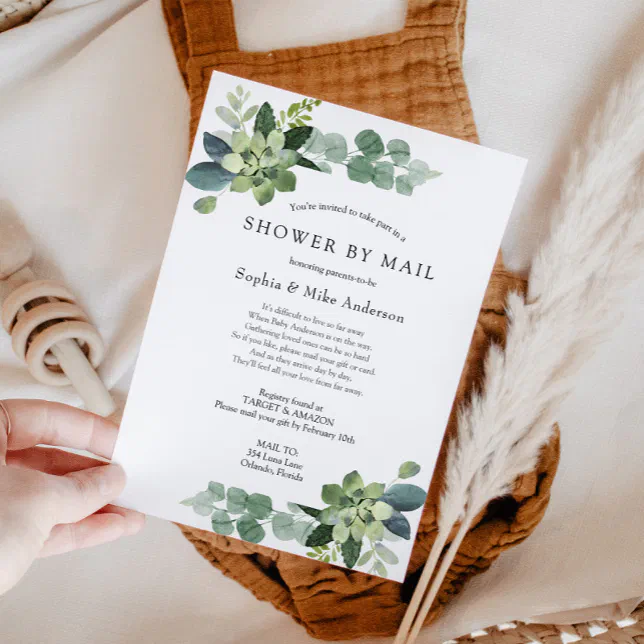 Long Distance Baby Shower by Mail Invitation | Zazzle