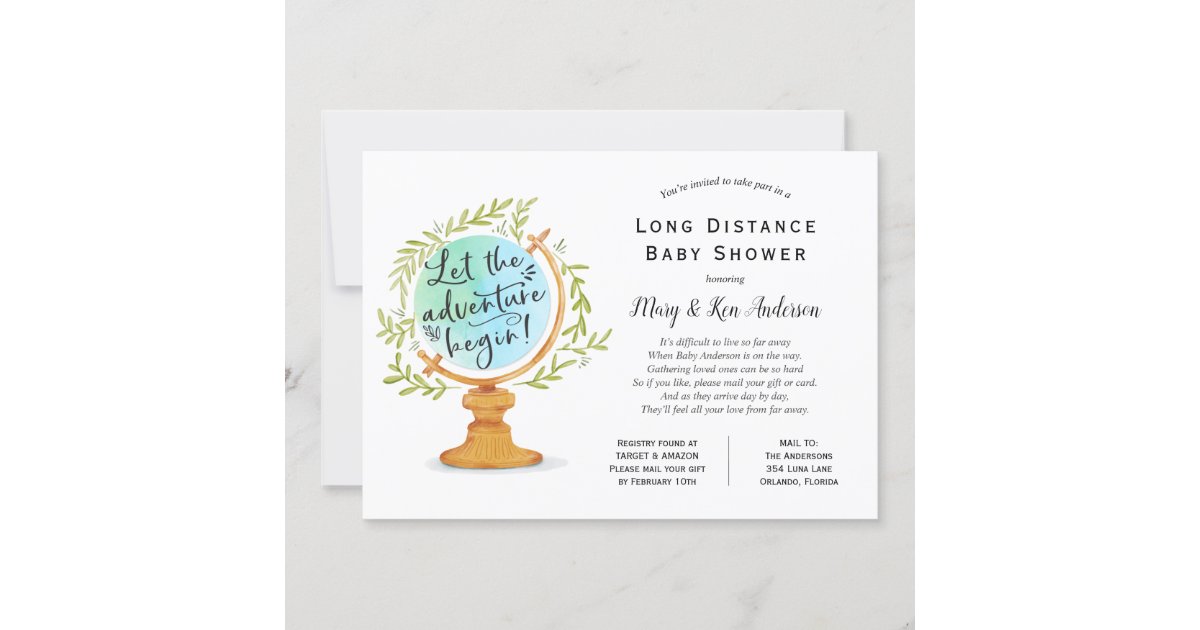 Long Distance Baby Shower by Mail Invitation | Zazzle