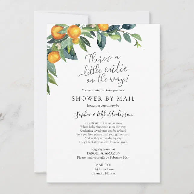 Long Distance Baby Shower by Mail Invitation | Zazzle