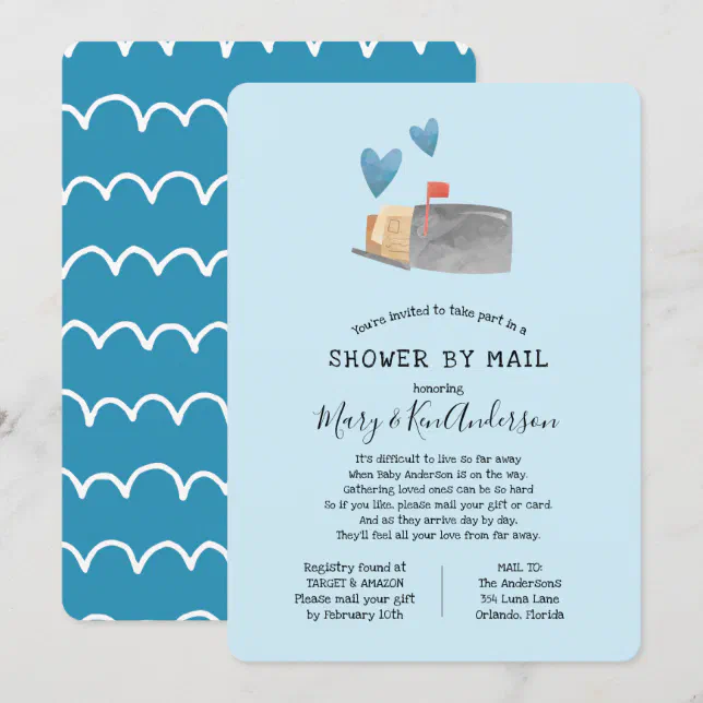 Long Distance Baby Shower by Mail Invitation | Zazzle