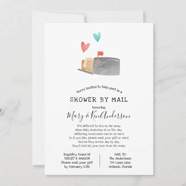 Long Distance Baby Shower by Mail Invitation | Zazzle