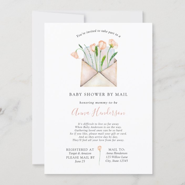 Long Distance Baby Shower by Mail Invitation | Zazzle.com