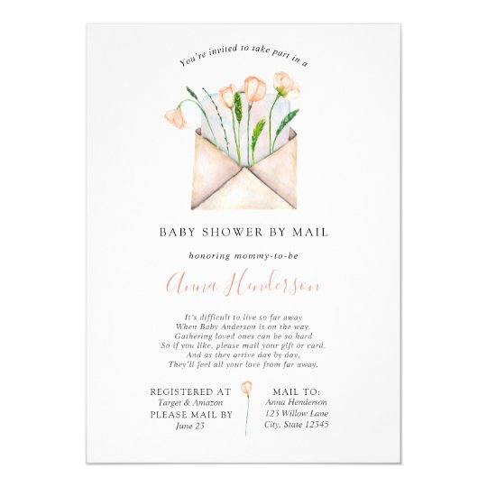 Long Distance Baby Shower by Mail Invitation | Zazzle.com