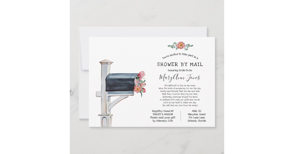 Long Distance Bridal Shower by Mail Invitation | Zazzle