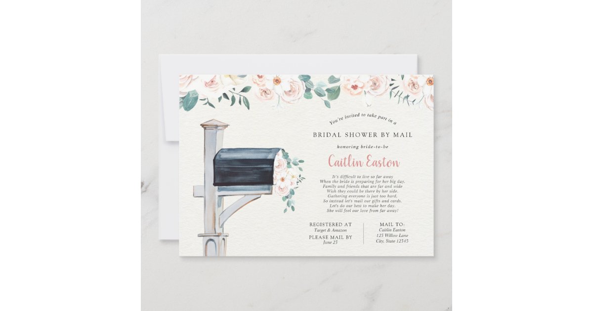 Long Distance Bridal Shower by Mail Invitation | Zazzle