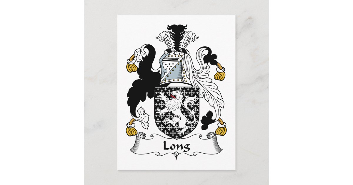 Long Family Crest Postcard | Zazzle