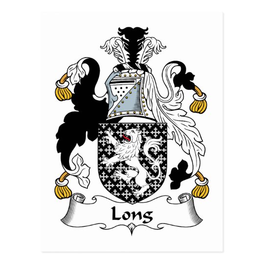 Long Family Crest Postcard | Zazzle.com