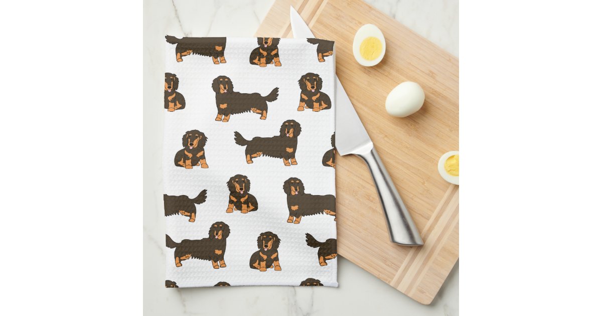 Long-haired Dachshund Kitchen Towel | Zazzle